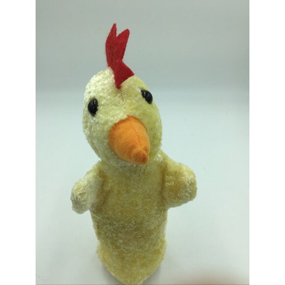 Toys | Yellow Chicken Rooster Red Comb Puppet Fuzzy Toy Plush 5 | Poshmark